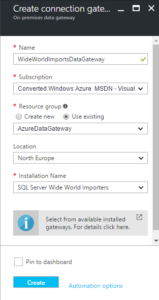 Access On premise SQL Server from Azure Logic Apps