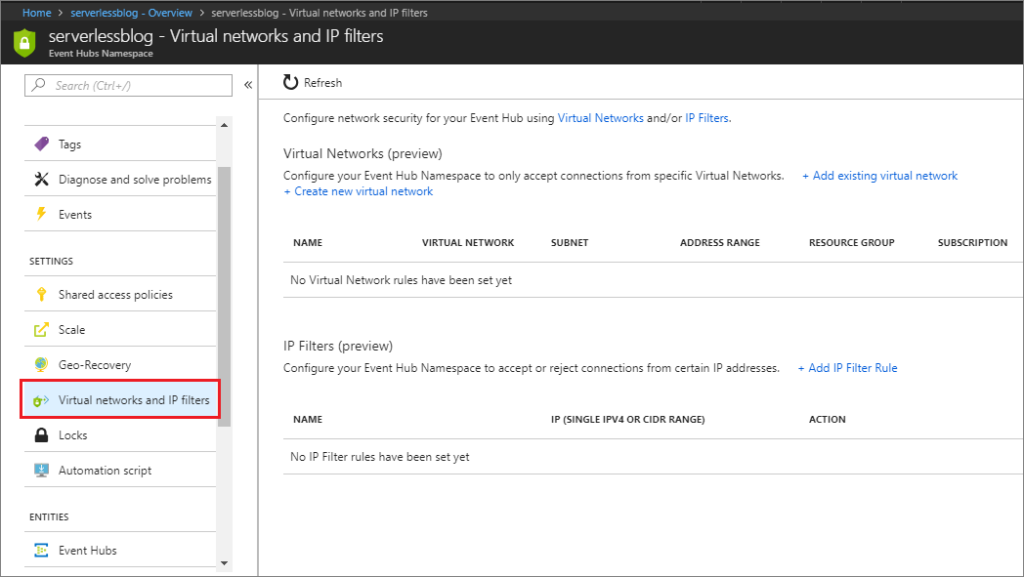 IP Address Filtering for Event Hubs and Service Bus