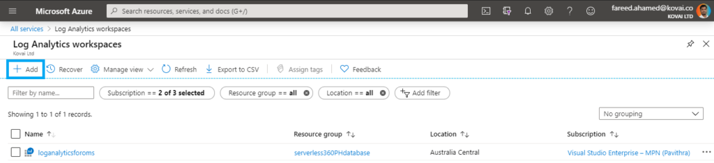 What is Azure Log Analytics Workspace?