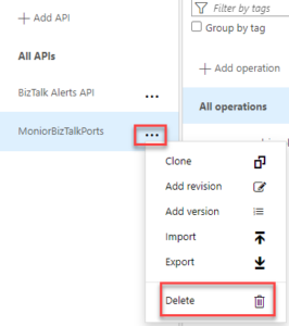 Delete Logic apps exposed as API