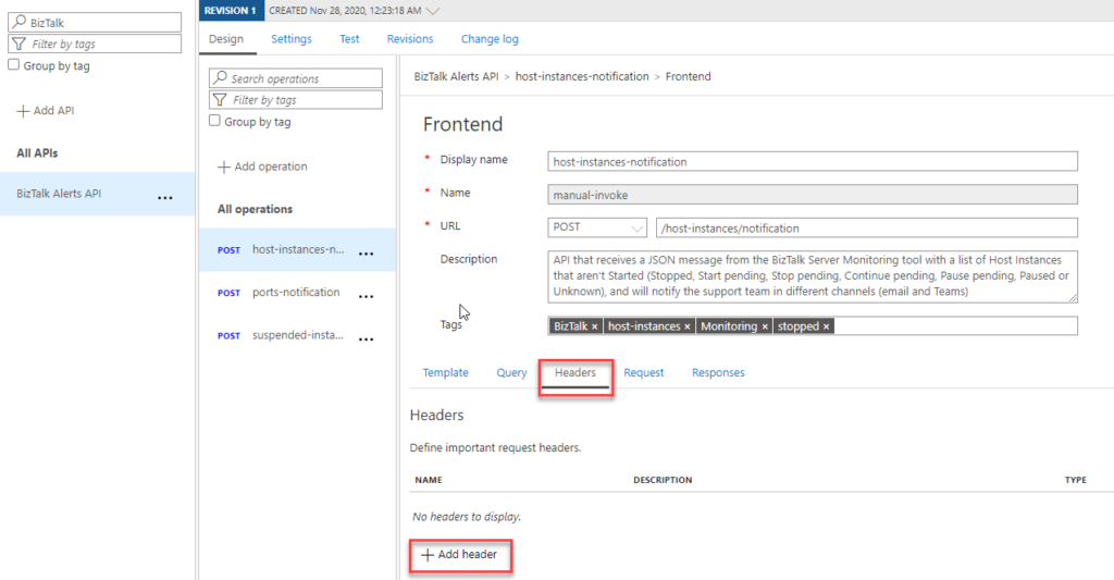 API Tags and Headers: Document your API Operations
