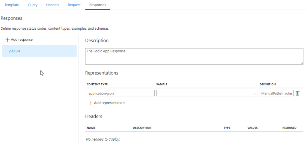 Azure API operation documentation: Requests and Responses