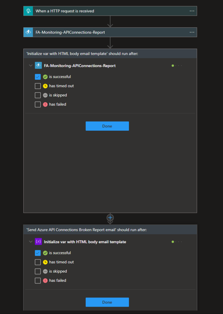 Logic Apps Error handling - configure run after settings | Turbo360