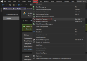 How to remote debug Azure Functions in Visual Studio 2022