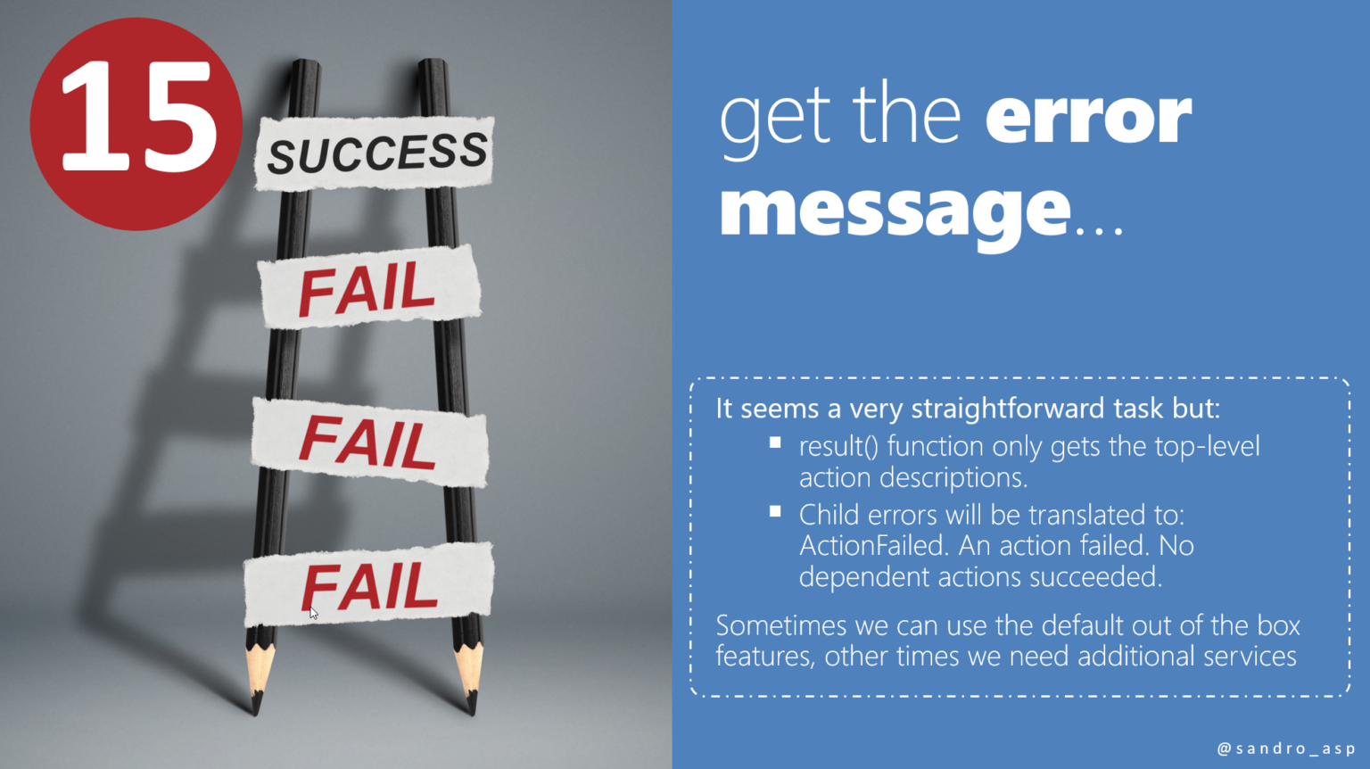 Get the proper error message from a Logic App failure