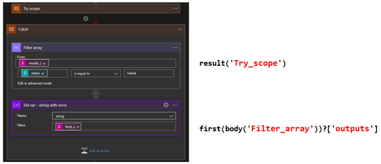 Get the proper error message from a Logic App failure